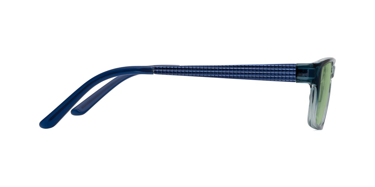 Gradient Blue Classic Low Bridge Fit Rectangle Tinted Sunglasses with ...