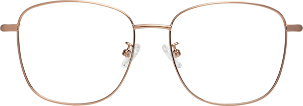 Gold Hipster Metal Trapezoid Eyeglasses - Love