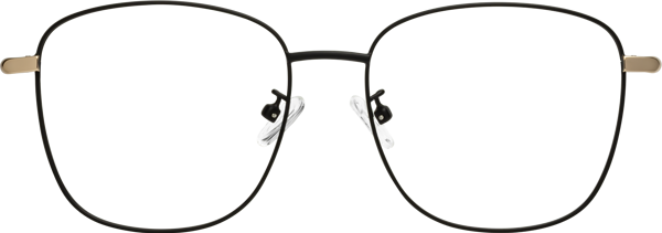 Black Hipster Metal Trapezoid Eyeglasses - Love