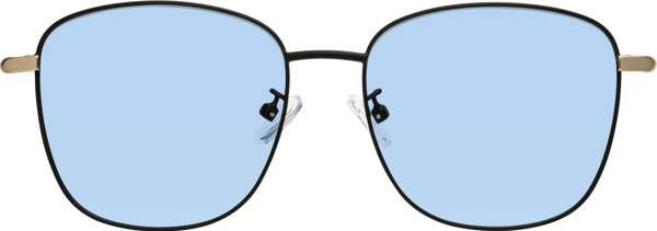 Black Hipster Metal Trapezoid Tinted Sunglasses with Light Blue Sunwear ...