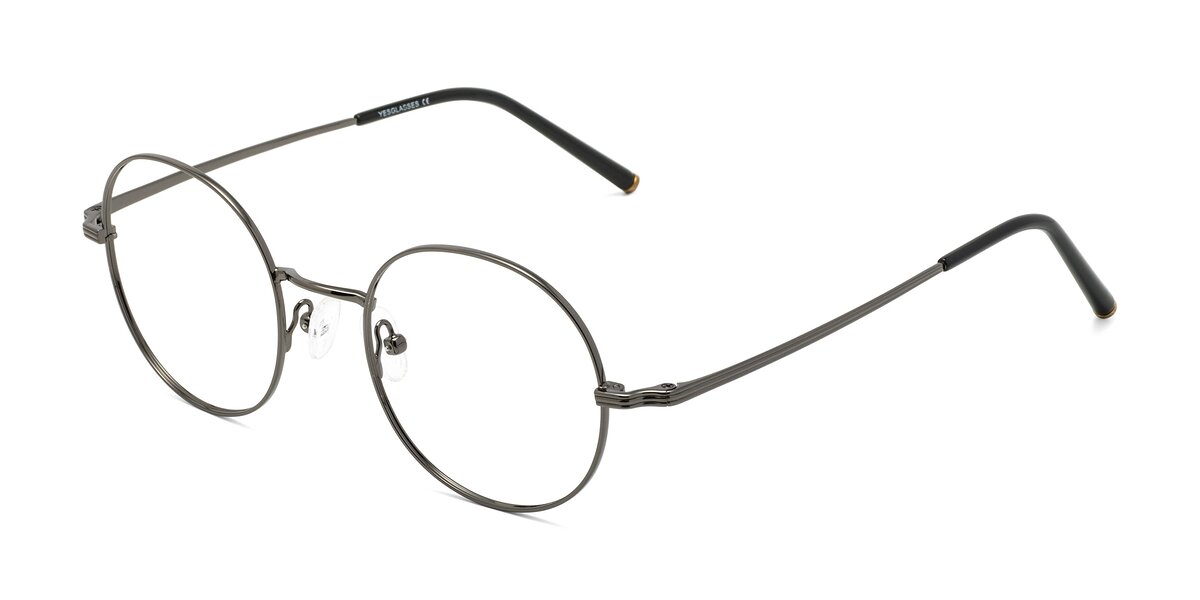 Gunmetal Retro-Vintage Metal Round Reading Glasses - Sword