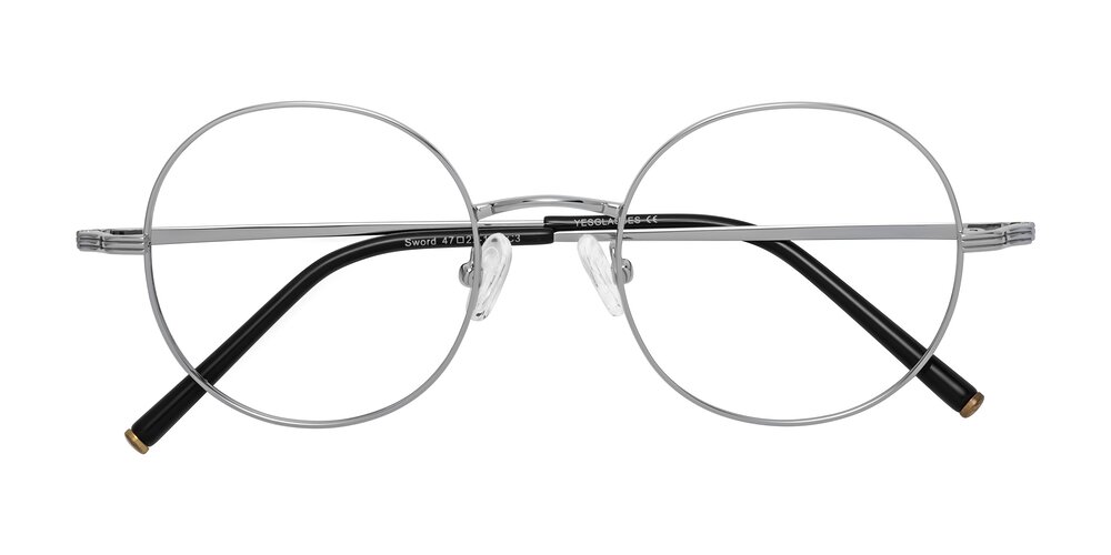 Silver Retro Vintage Metal Round Reading Glasses Sword 1924