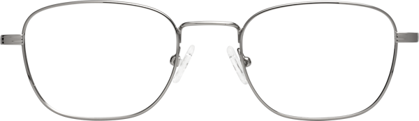 Silver Classic Metal Rectangle Eyeglasses - Snow