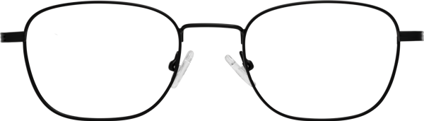 Black Classic Metal Rectangle Eyeglasses - Snow