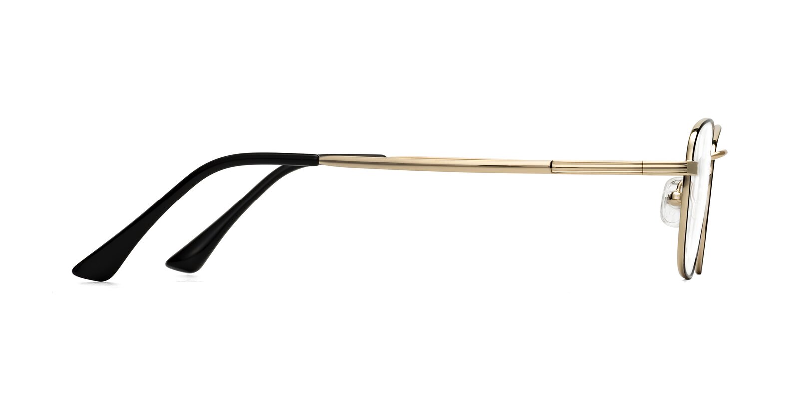 Black/Light Gold Classic Metal Rectangle Reading Glasses - Snow