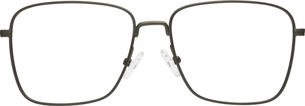 Matte Gunmetal Classic Metal Square Eyeglasses - Wind