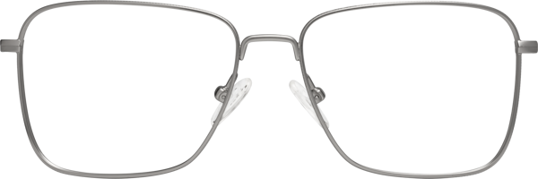 Matte Silver Classic Metal Square Eyeglasses - Wind