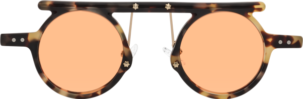 Sandstorm Tortoise Geek-Chic Acetate Round Tinted Sunglasses with Light ...