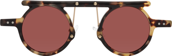 Sandstorm Tortoise Geek-Chic Acetate Round Tinted Sunglasses with ...