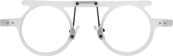 Matte White Geek-Chic Acetate Round Eyeglasses - Deer