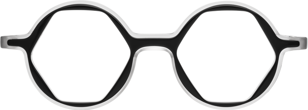 Black/Clear Geek-Chic Geometric Round Eyeglasses - Alien