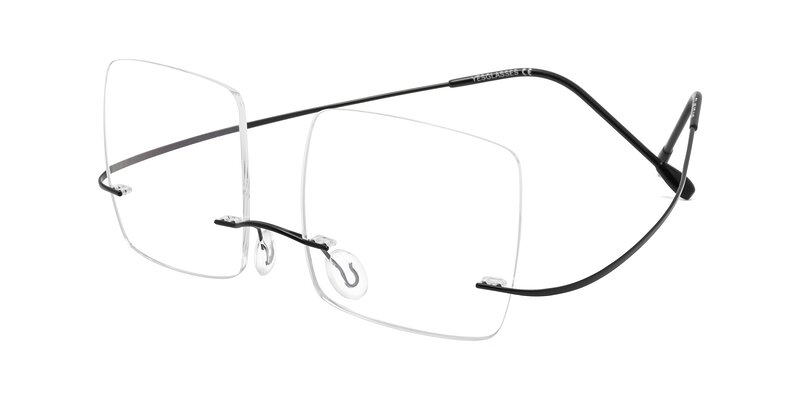 Black Lightweight Square Rimless Eyeglasses - Masters
