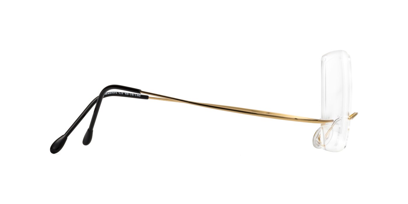 Gold Snooker Square Rimless Blue Light Glasses - Masters