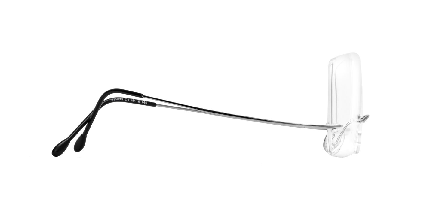 Silver Snooker Square Rimless Blue Light Glasses - Masters