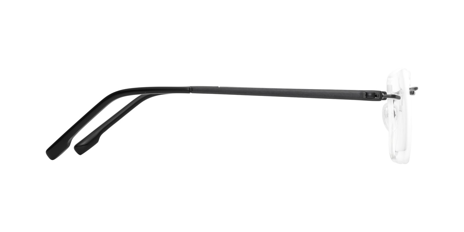 Matte Black Classic Rectangle Rimless Eyeglasses - Yam