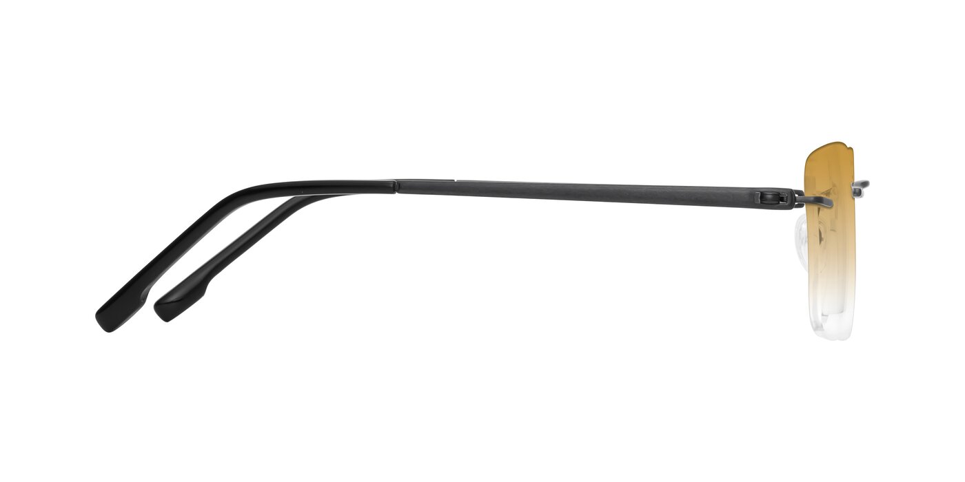 Matte Black Classic Rectangle Rimless Gradient Sunglasses with ...