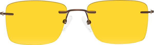 Brown/Gold Classic Rectangle Rimless Gradient Sunglasses with Yellow ...