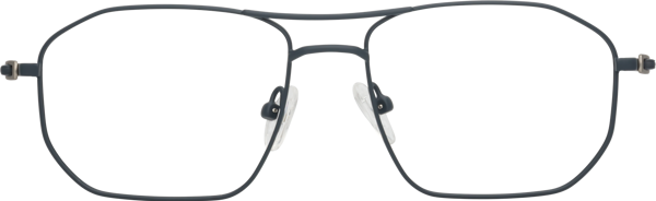 Stone Blue/Silver Double Bridge Metal Geometric Eyeglasses - Cress