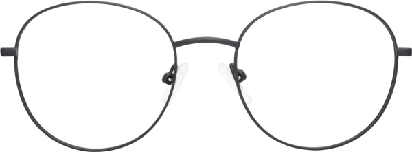 Matte Black Retro-Vintage Metal Round Eyeglasses - Bean