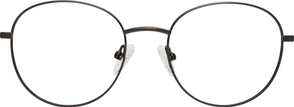 Gunmetal Retro-Vintage Metal Round Eyeglasses - Bean