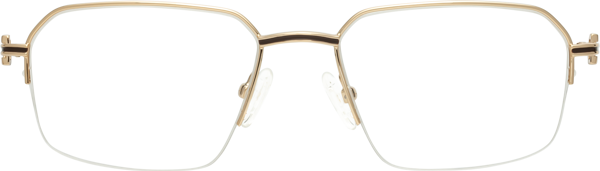 Gold Hipster Metal Semi-Rimless Eyeglasses - Almond