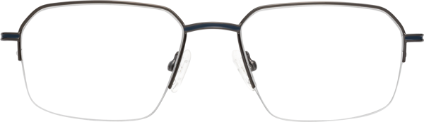 Gunmetal Hipster Metal Semi-Rimless Eyeglasses - Almond