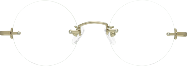 Gold Retro-Vintage Round Rimless Eyeglasses - Jen