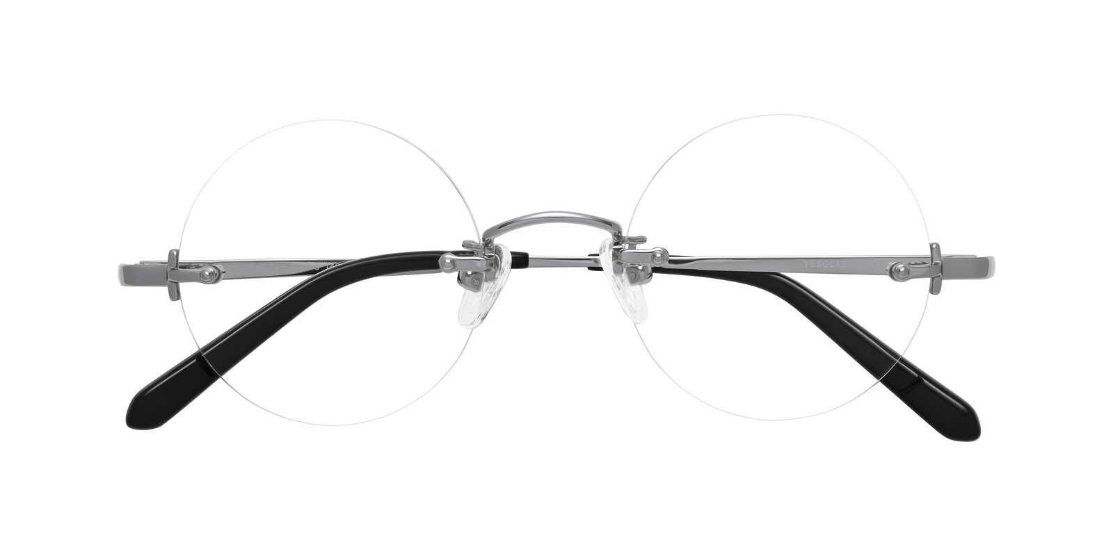 Silver Retro-Vintage Round Rimless Eyeglasses - Jen
