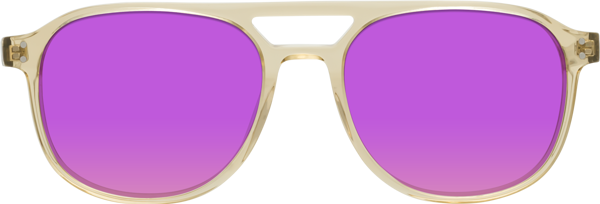 Champagne Double Bridge Hipster Acetate Gradient Sunglasses with Purple ...