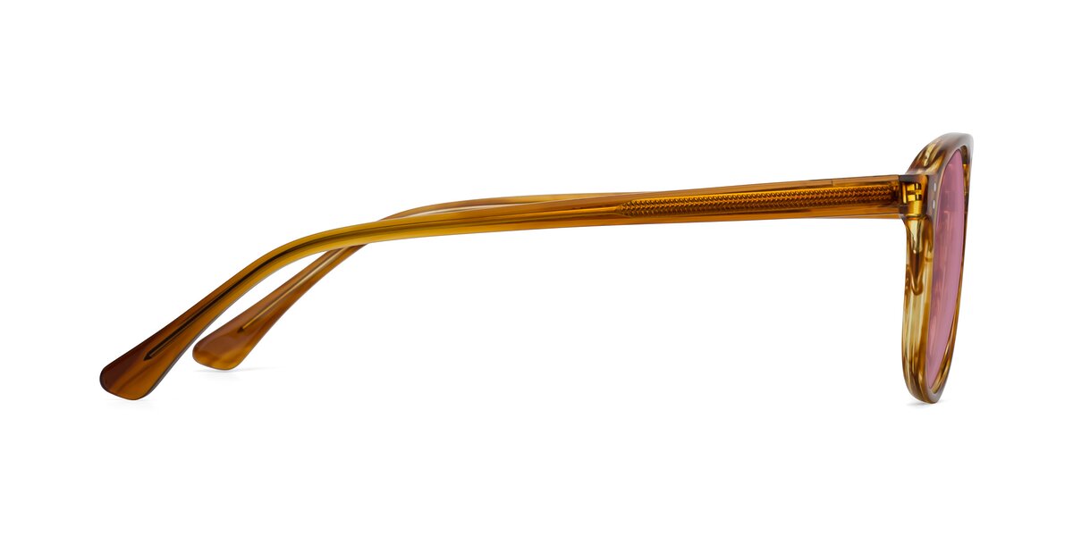 Amber striped Double Bridge Hipster Acetate Tinted Sunglasses with ...