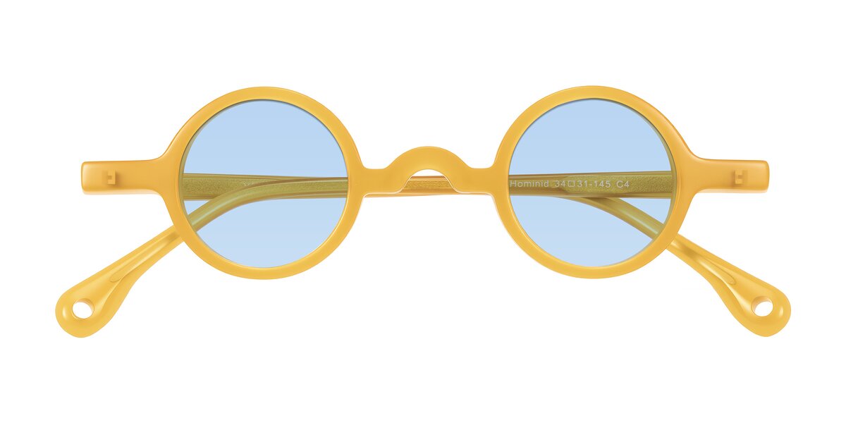 Honey Grandpa Geek-Chic Round Tinted Sunglasses with Light Blue Sunwear ...