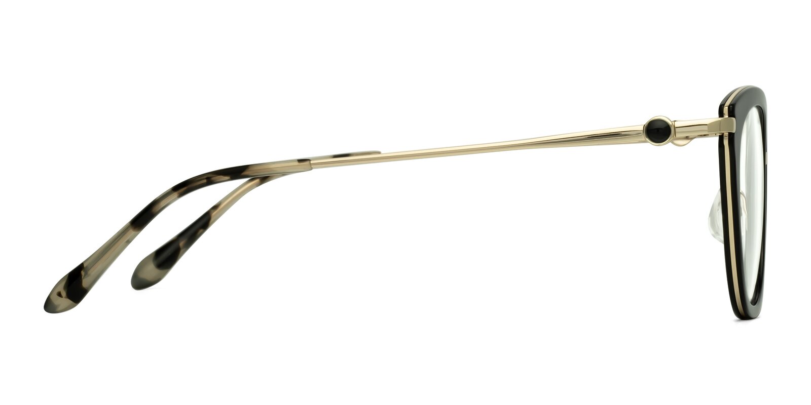 Black Hipster Metal Bridge Cat-Eye Eyeglasses - Zinnia