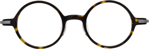 Tortoise Retro-Vintage Low Bridge Fit Round Eyeglasses - Coins