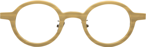 Egg Yolk Woodgrain Retro-Vintage Wood Round Eyeglasses - Timber