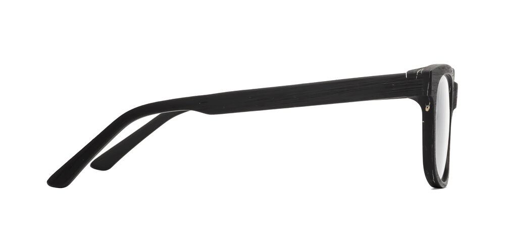 Black Woodgrain Narrow Acetate Rectangle Eyeglasses - Alfred