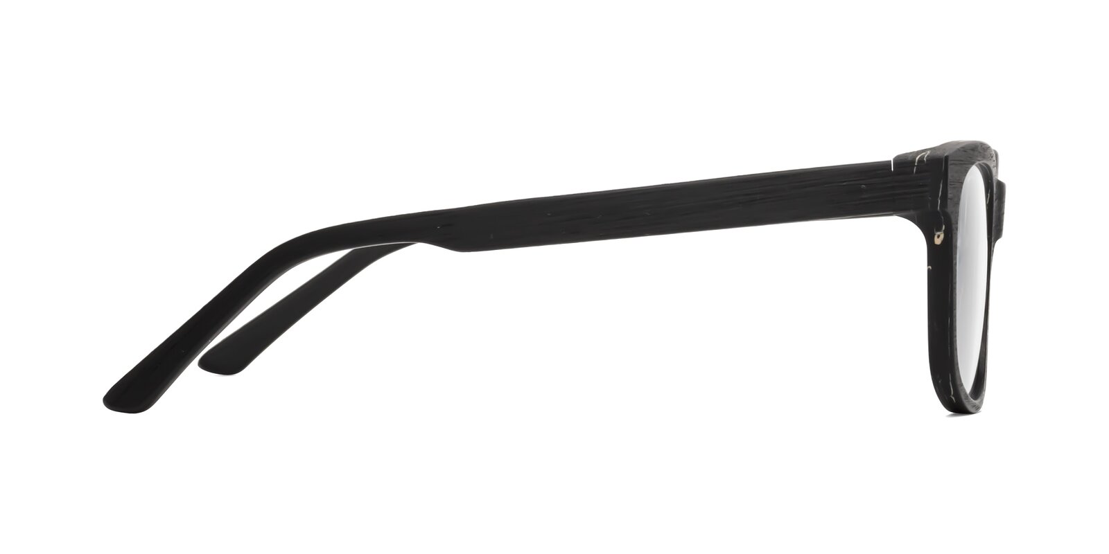Black Woodgrain Narrow Acetate Rectangle Eyeglasses - Alfred
