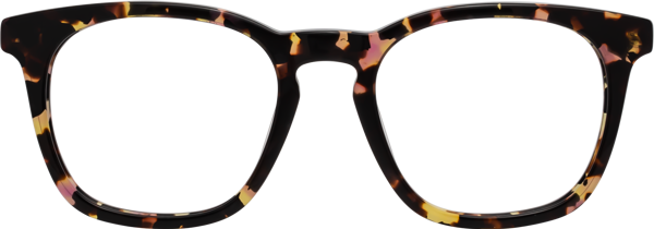 Tortoise/Red Keyhole Bridge Spring Hinges Trapezoid Eyeglasses - Polite