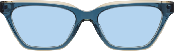 Blue/Champagne Geek-Chic Acetate Geometric Tinted Sunglasses with Light ...