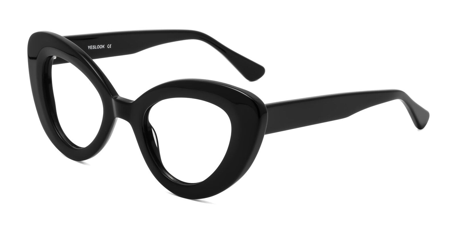 Black Thick Acetate Cat-Eye Eyeglasses - Moon