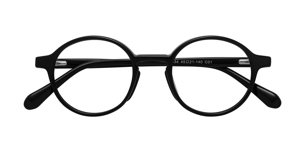 Black Retro-Vintage Keyhole Bridge Round Reading Glasses - Future