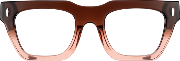 Gradient Brown Hipster Designer Trapezoid Eyeglasses - Padulla
