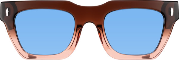 Gradient Brown Hipster Designer Trapezoid Tinted Sunglasses with Medium ...