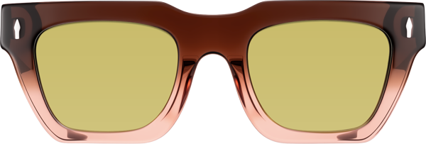 Gradient Brown Hipster Designer Trapezoid Tinted Sunglasses with Medium ...