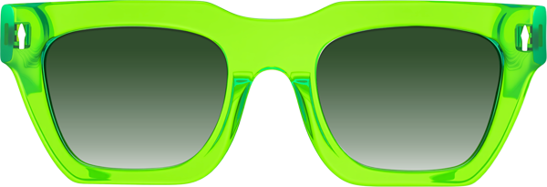 Neon Green Hipster Designer Trapezoid Gradient Sunglasses with Green ...