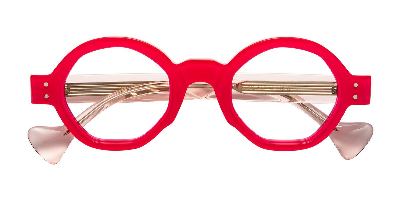 Neon Red Retro-Vintage Designer Round Reading Glasses - Tzivara