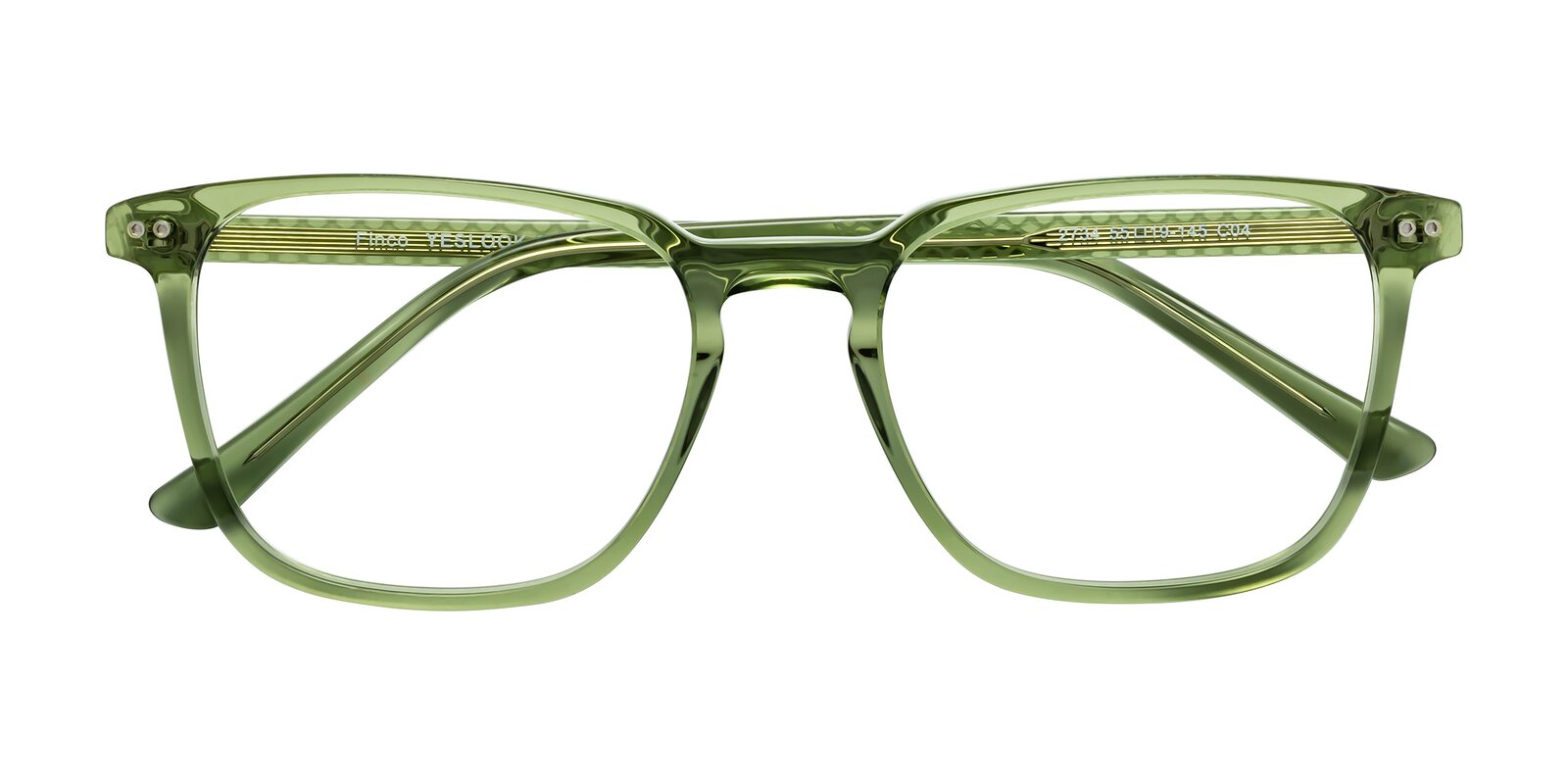 Transparent Green Lightweight Acetate Square Eyeglasses - Finco