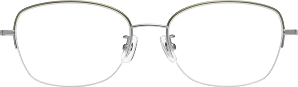 Light Green Titanium Oval Semi-Rimless Blue Light Glasses - Hiso