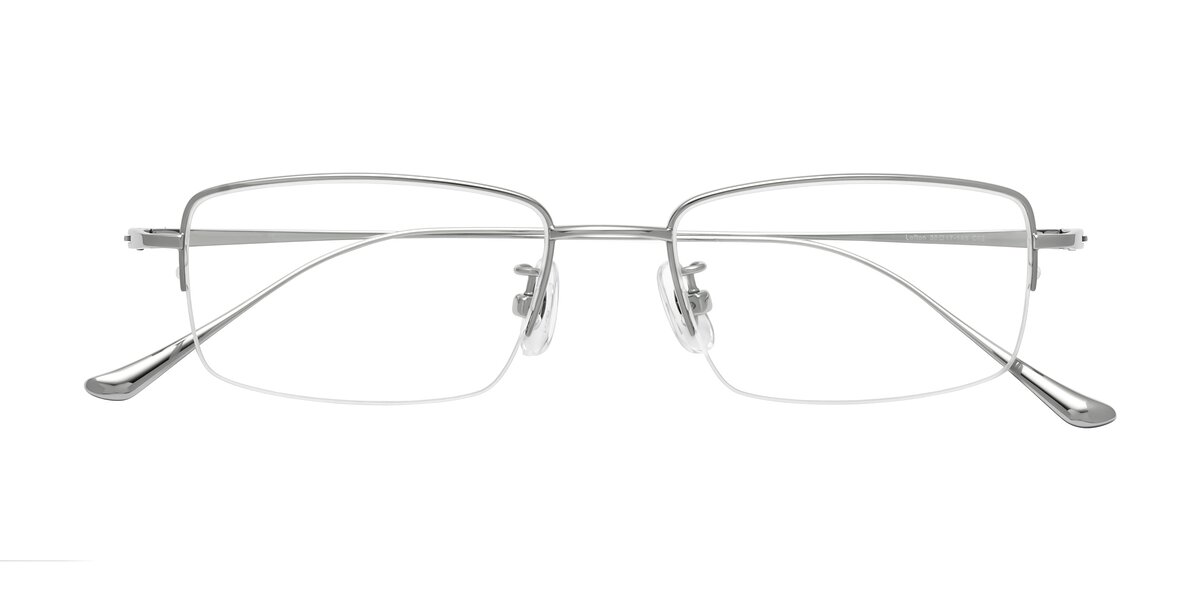 Light Green Titanium Oval Semi-Rimless Blue Light Glasses - Hiso