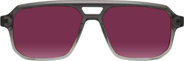 Gradient Gray Acetate Square Aviator Gradient Sunglasses with Wine ...