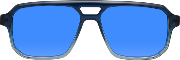 Gradient Blue Acetate Square Aviator Gradient Sunglasses with Blue ...